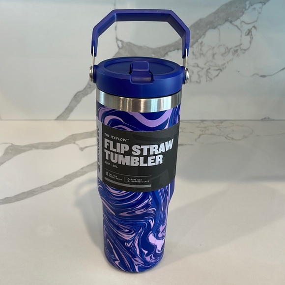 Stanley | Dining | Stanley Lapis Swirl Purple 3 Oz Iceflow Flip Straw ...